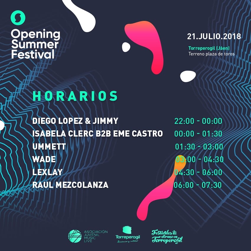 Horarios Opening Summer Festival 2018 – HOUSE ANDUJAR